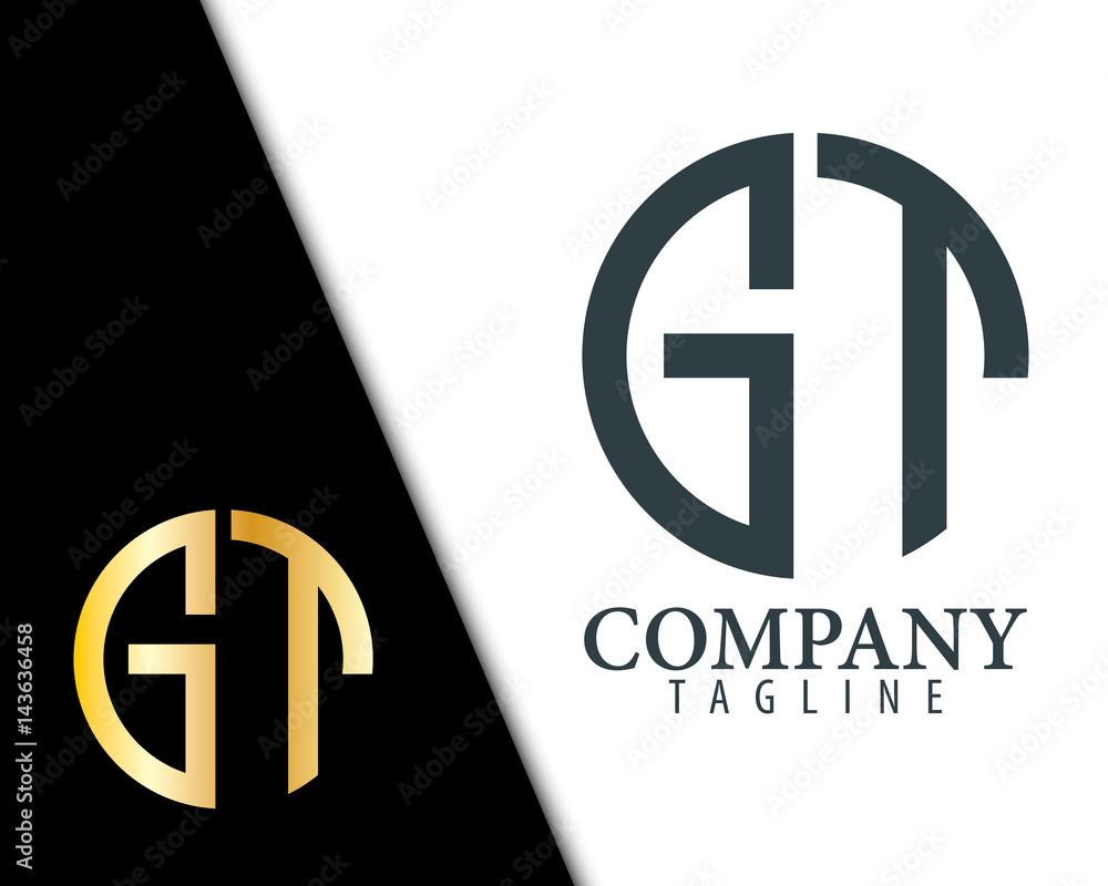 Initial Letter GT With Linked Circle Logo Stock Vector | Adobe Stock