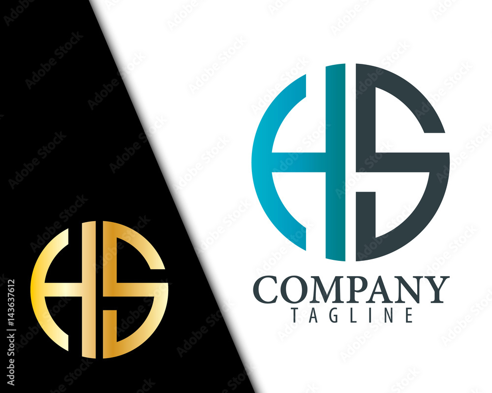 Initial Letter HS With Linked Circle Logo Stock Vector | Adobe Stock