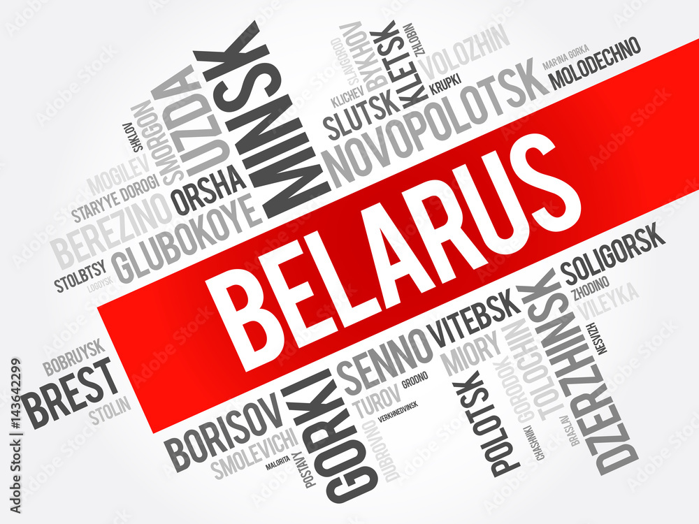 List of cities and towns in Belarus, word cloud collage, business and ...
