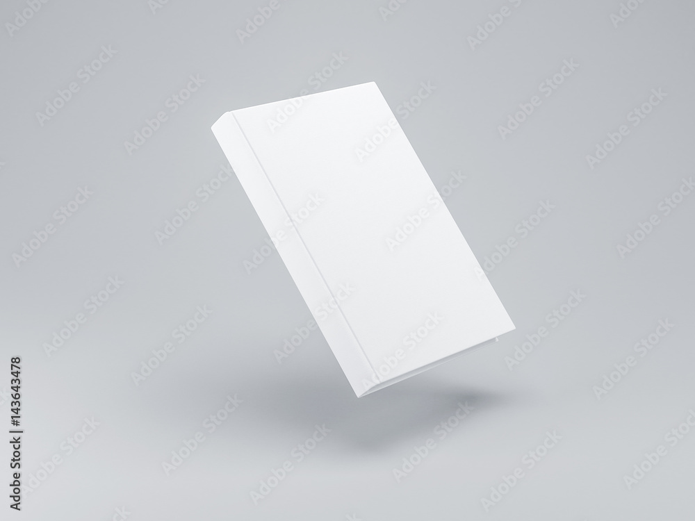 White blank Flying Book Mockup with hard textured cover. 3d rendering ...