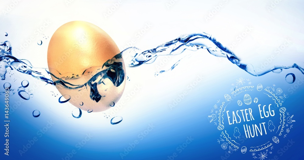 Composite image of easter egg hunt logo against white background Stock ...