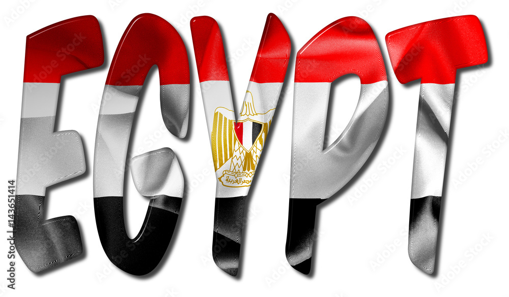 Egypt Word With Flag Texture Stock Illustration | Adobe Stock