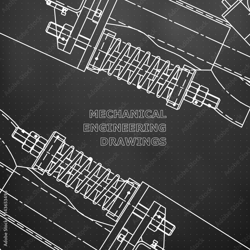 Mechanical engineering the drawing. Technical illustrations. The ...
