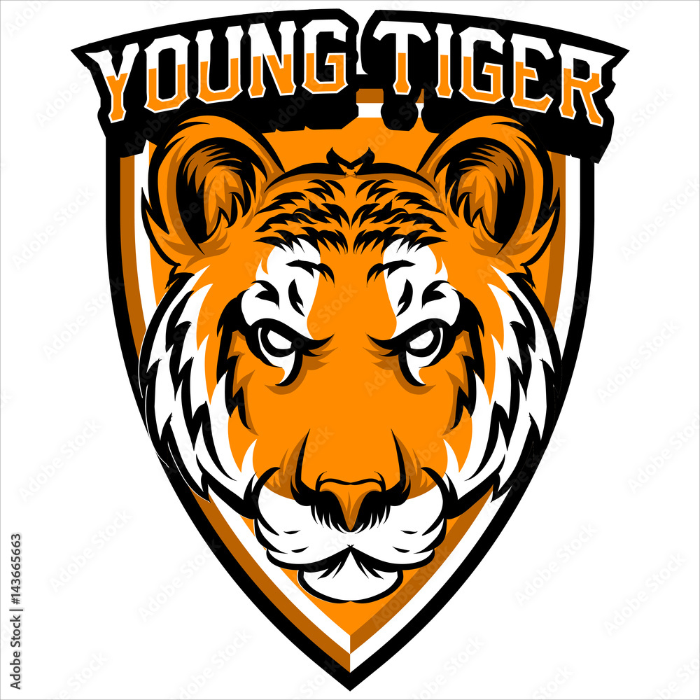 tiger head shield mascot team logo Stock Vector | Adobe Stock