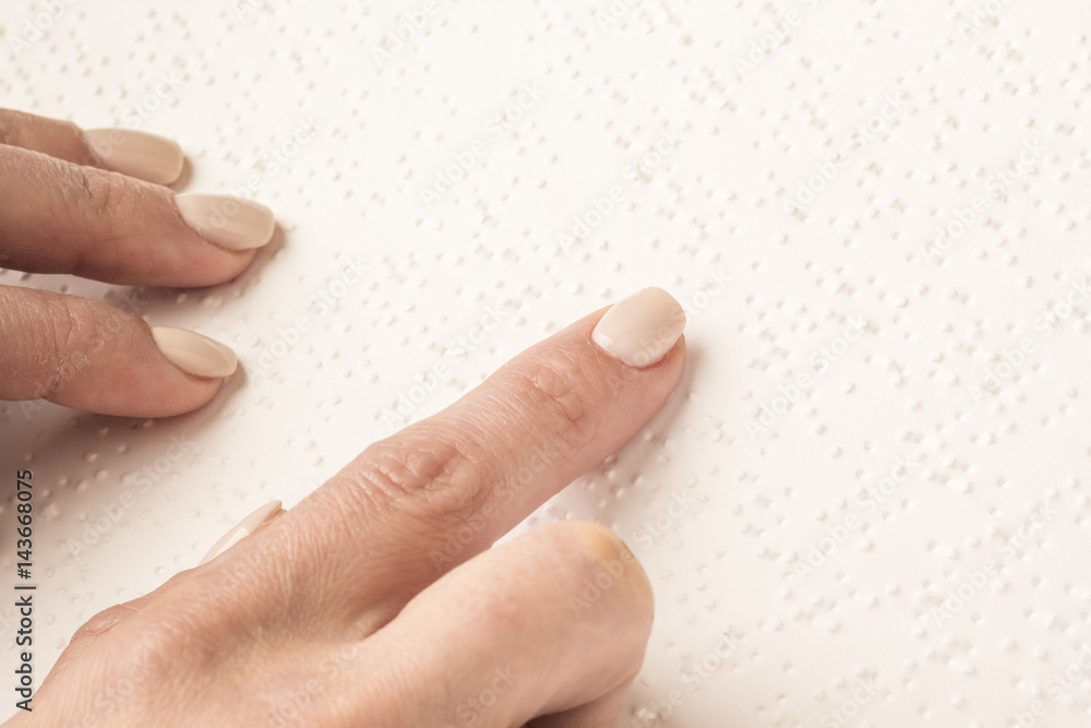 Books Braille. The touch of your fingertips the texture of the paper ...