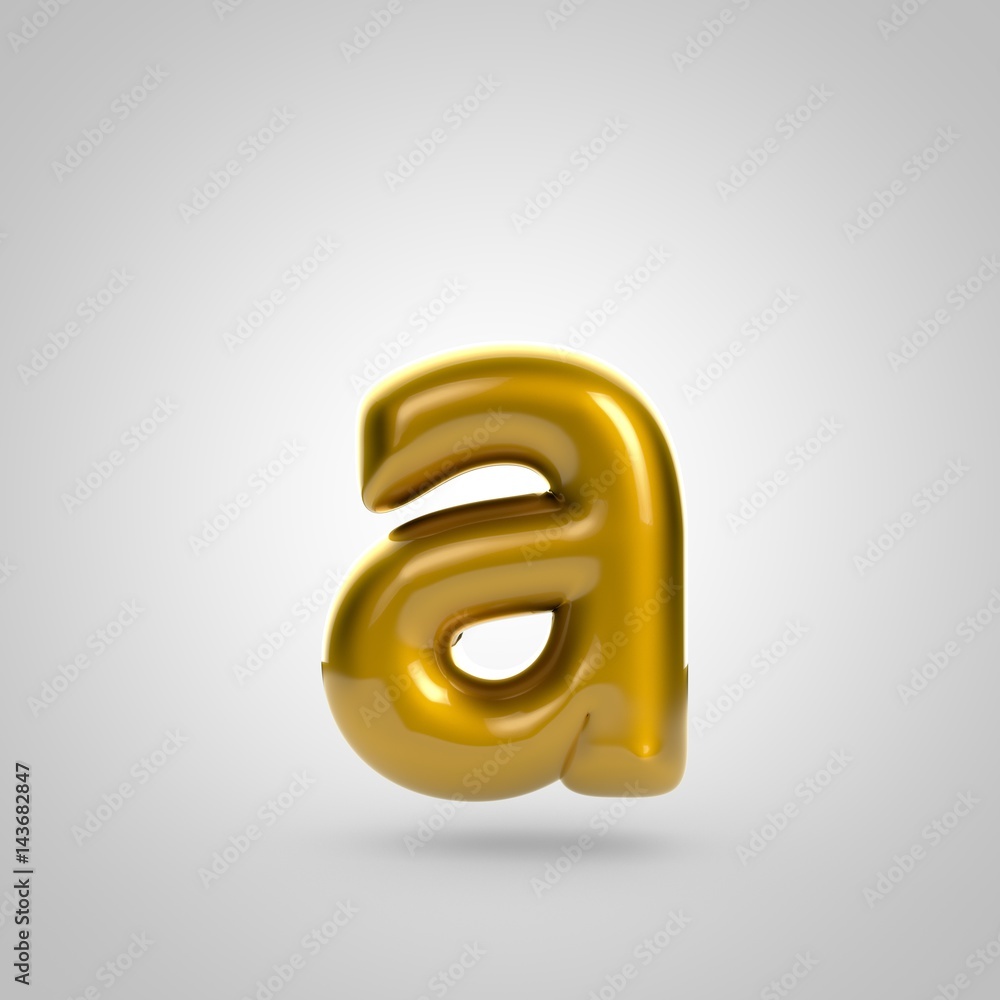 Metallic paint golden letter A lowercase Stock Illustration | Adobe Stock
