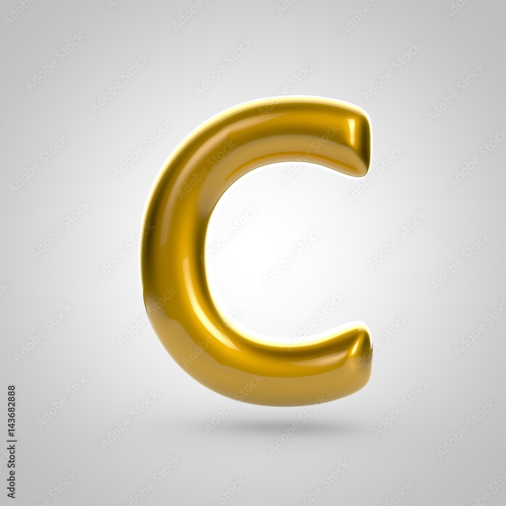 Metallic paint golden letter C uppercase Stock Illustration | Adobe Stock