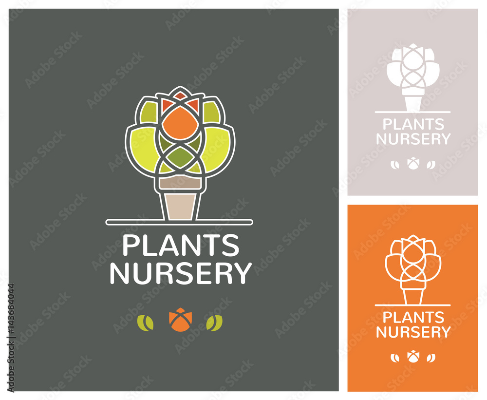 plants nursery, jardinerie, pépinière, plantes, jardin, urbaniste, logo ...