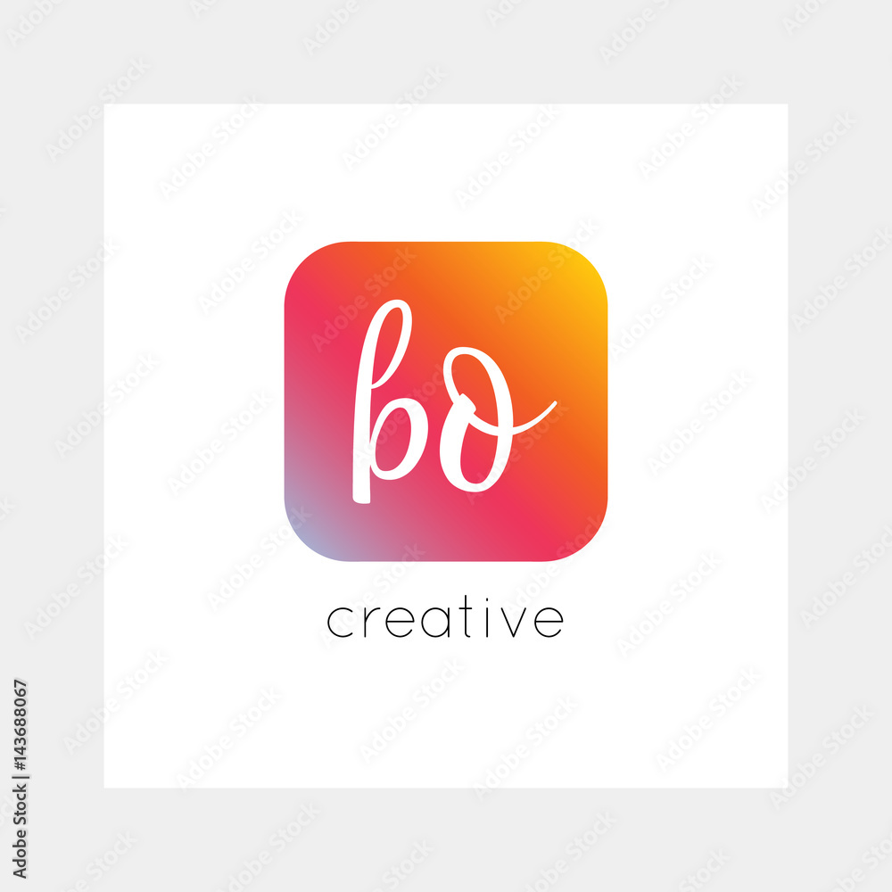 BO logo, vector. Useful as branding symbol, app icon, alphabet element ...