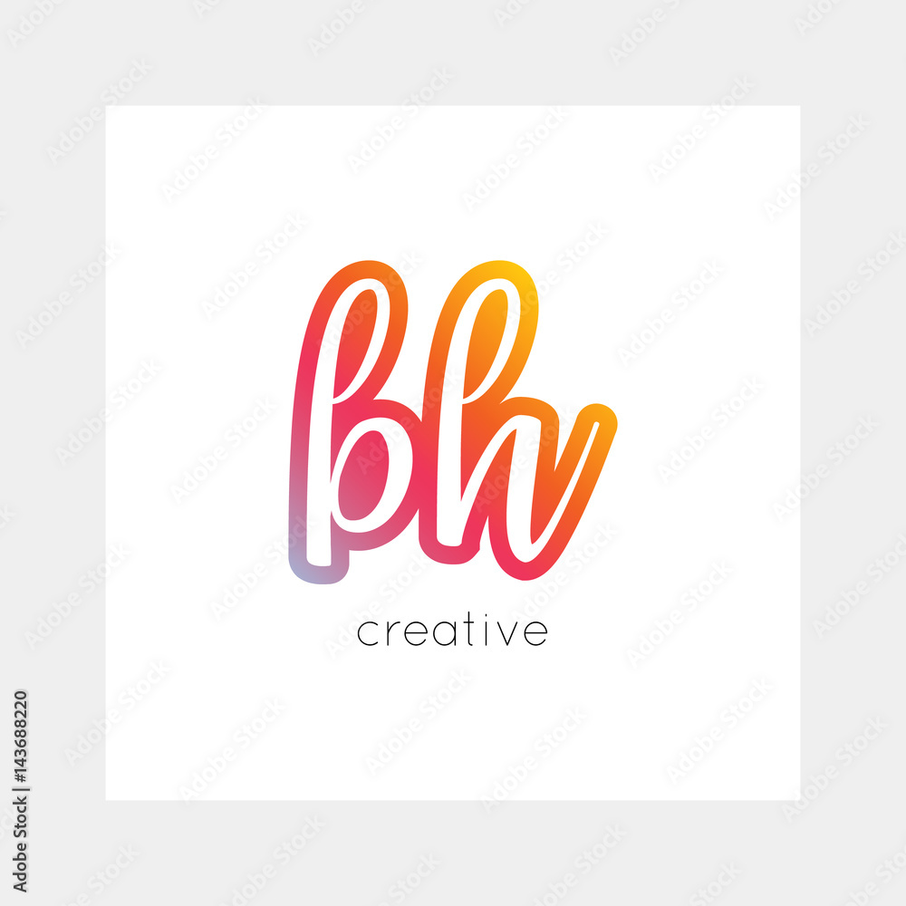 BH logo, vector. Useful as branding symbol, app icon, alphabet element ...