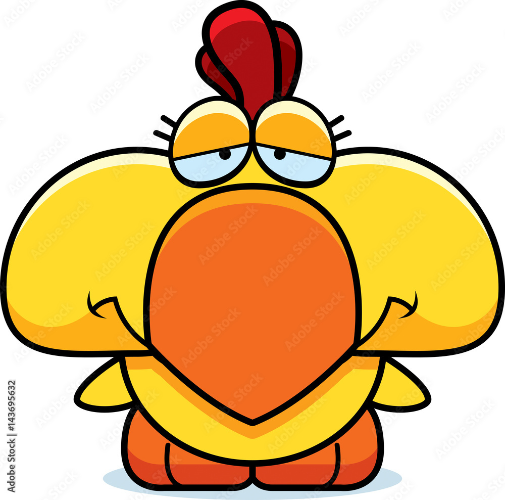 Cartoon Sad Chicken Stock Vector | Adobe Stock