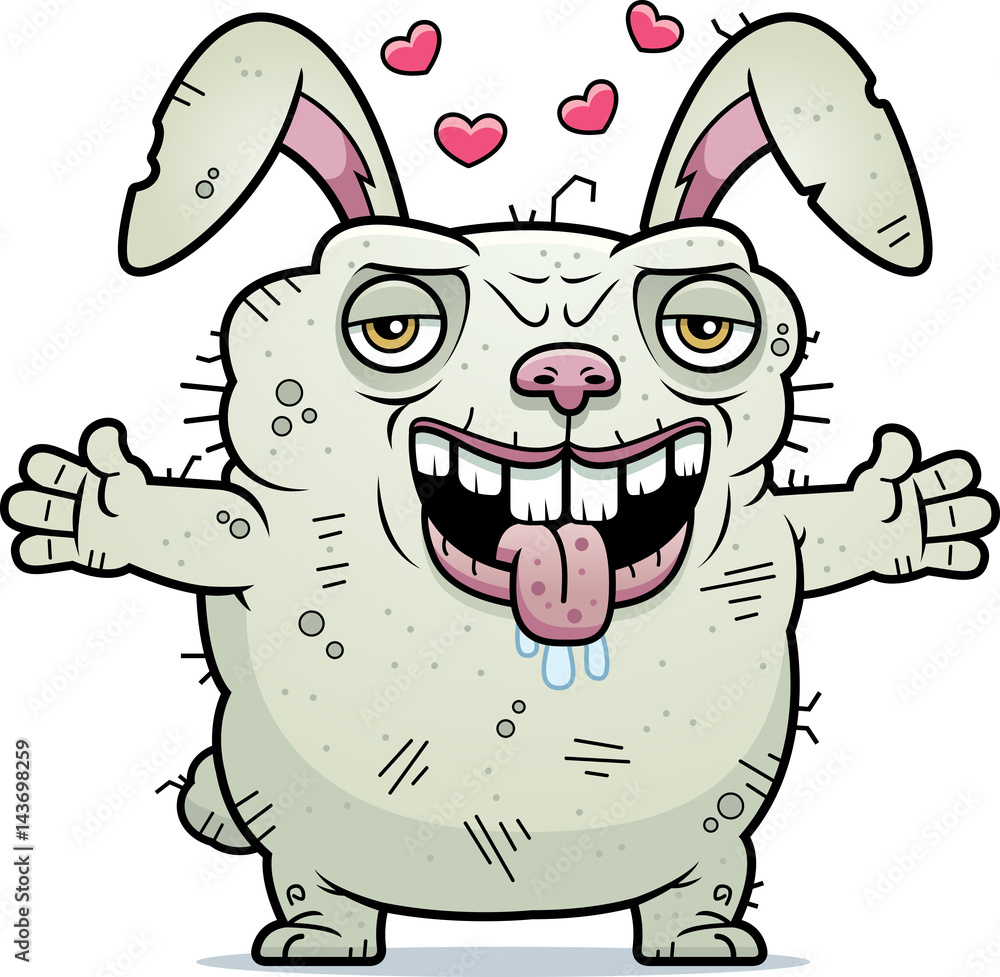 Ugly Bunny Hug Stock-Vektorgrafik | Adobe Stock