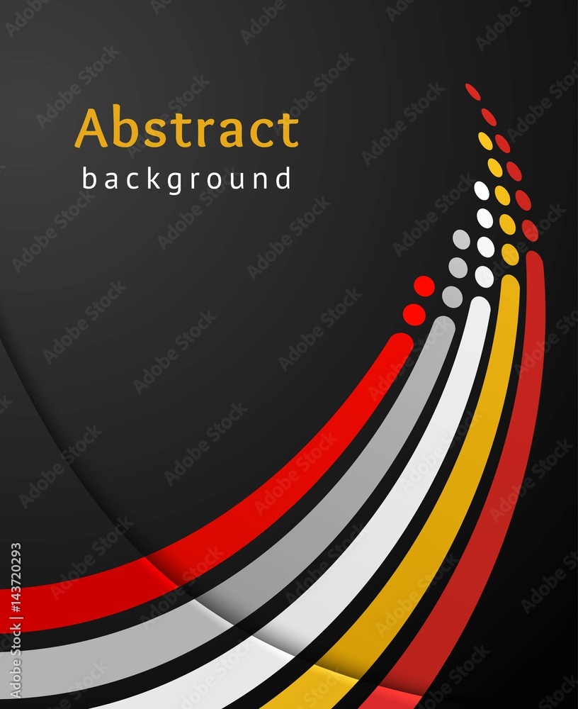 Colored stripes with circles over black background. Retro vector ...