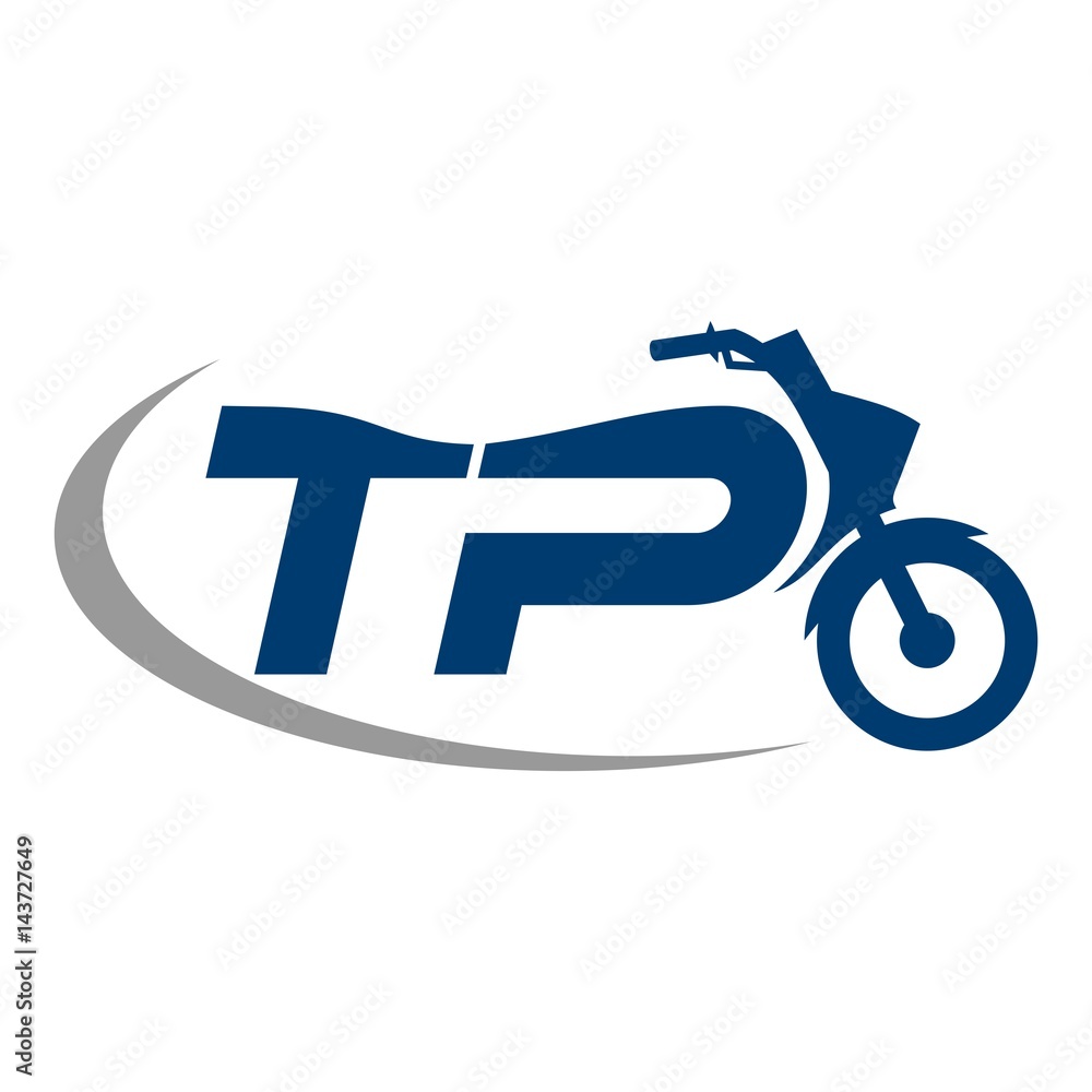 motor bike logo vector. letter T and P. Stock Vector | Adobe Stock