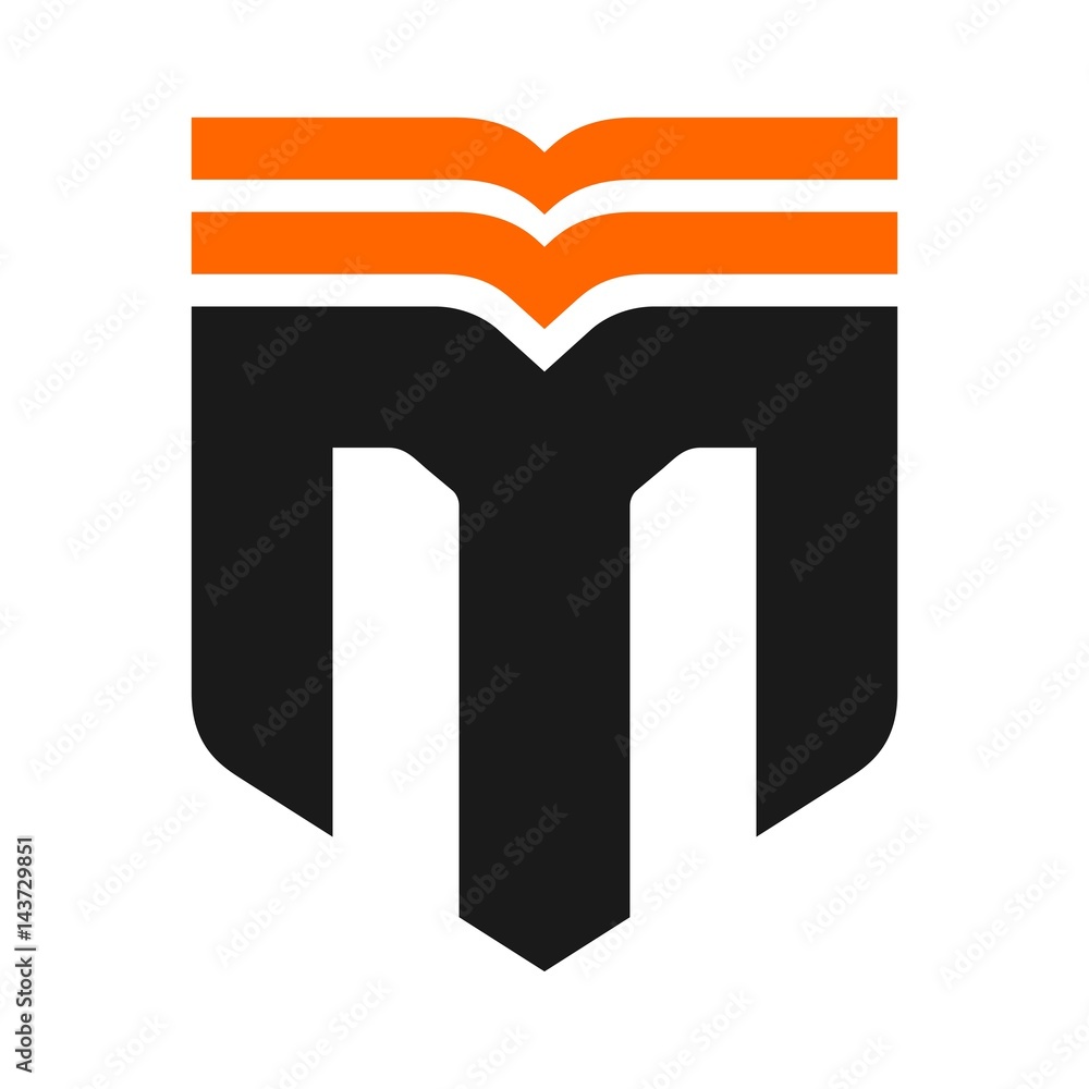 letter M and book logo vector. Stock Vector | Adobe Stock