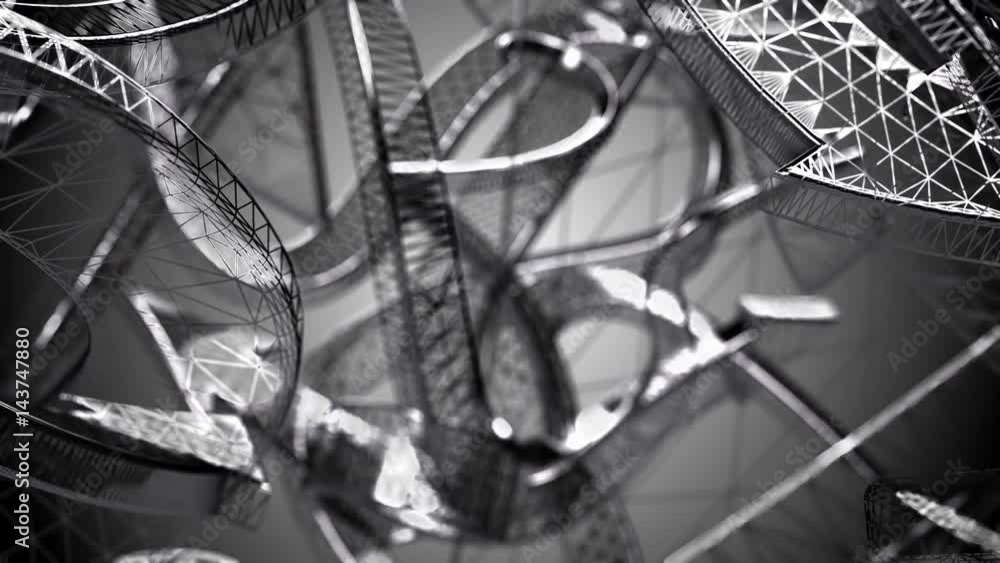 Abstract background of rotation steel threads with reflecting of light ...