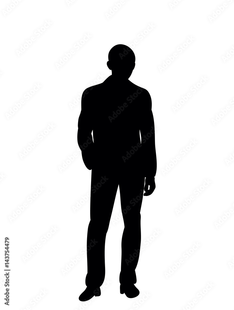 Black silhouette man manager vector illustration Stock Vector | Adobe Stock