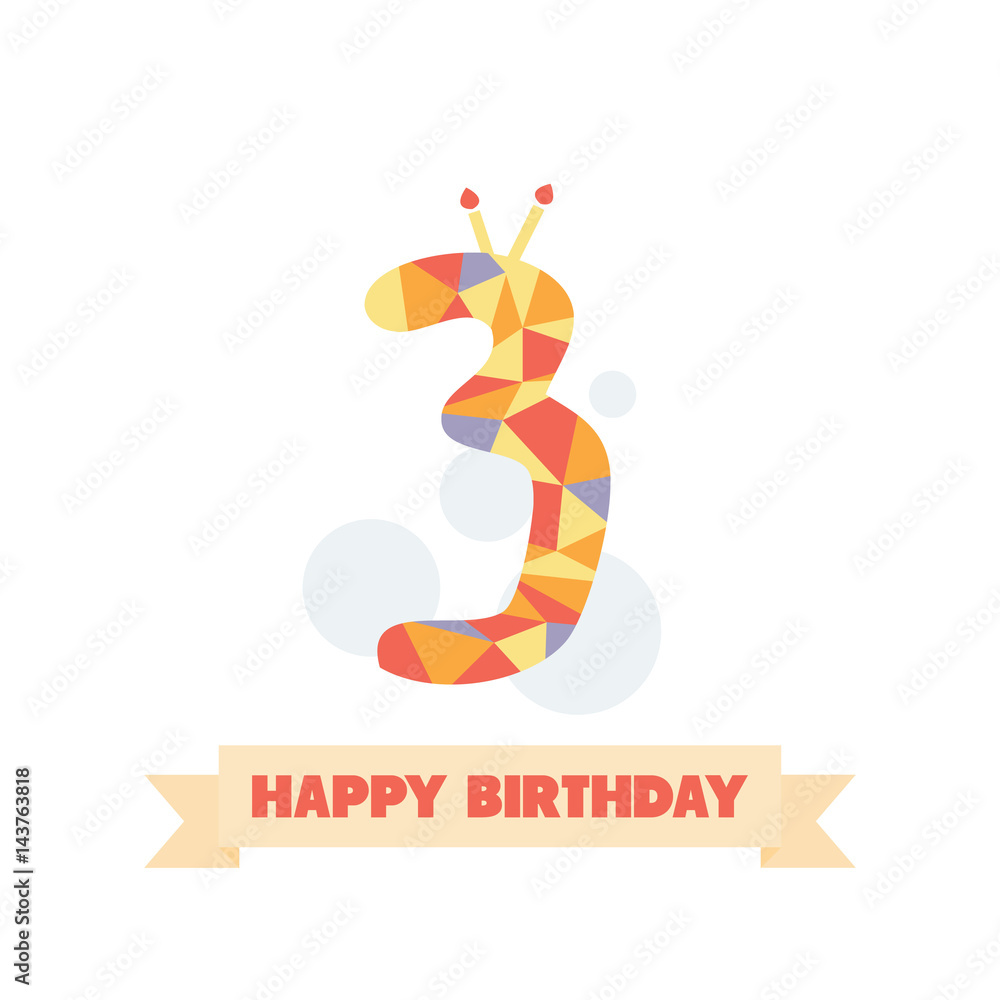 Happy birthday, 3 Stock Vector | Adobe Stock
