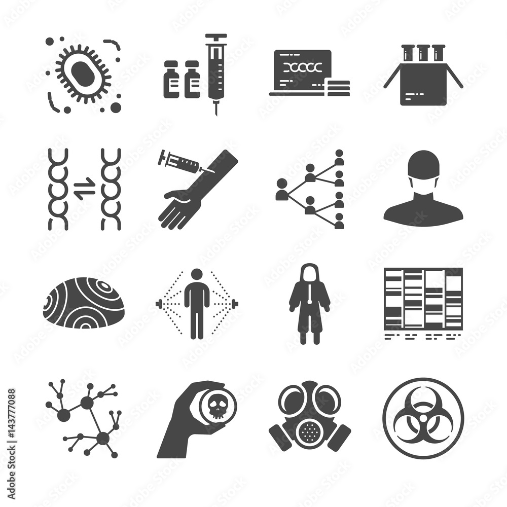 Vetor de Pandemic and outbreak Plague icons set do Stock | Adobe Stock