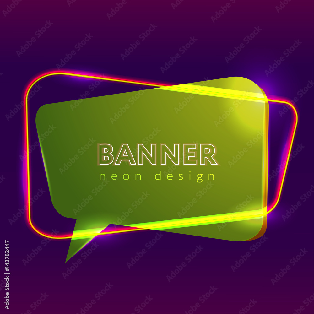 Glass Banner with Abstract Shape and glossy effect with transparent ...