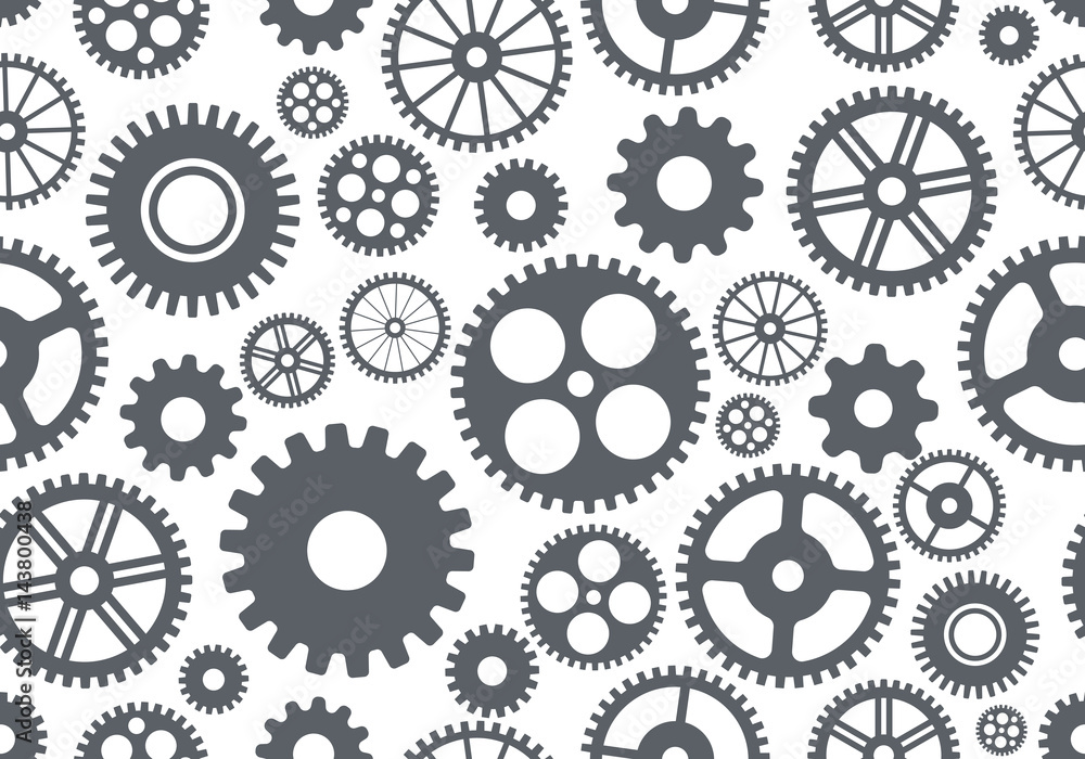 Seamless texture or different gear wheels. Vector illustration. Stock ...