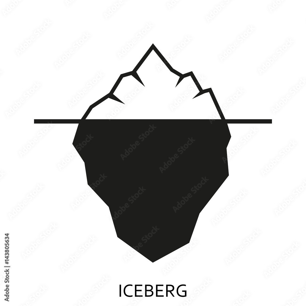 Iceberg icon isolated on white background. Ice berg emblem or label ...