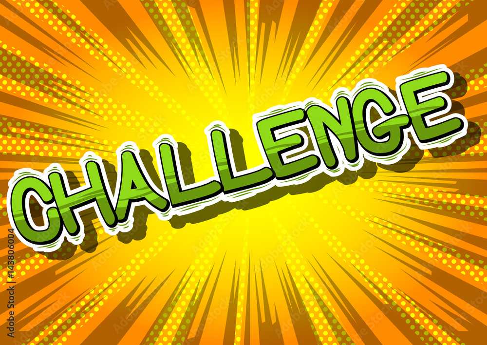 Challenge - Comic book style word on abstract background. Stock Vector ...