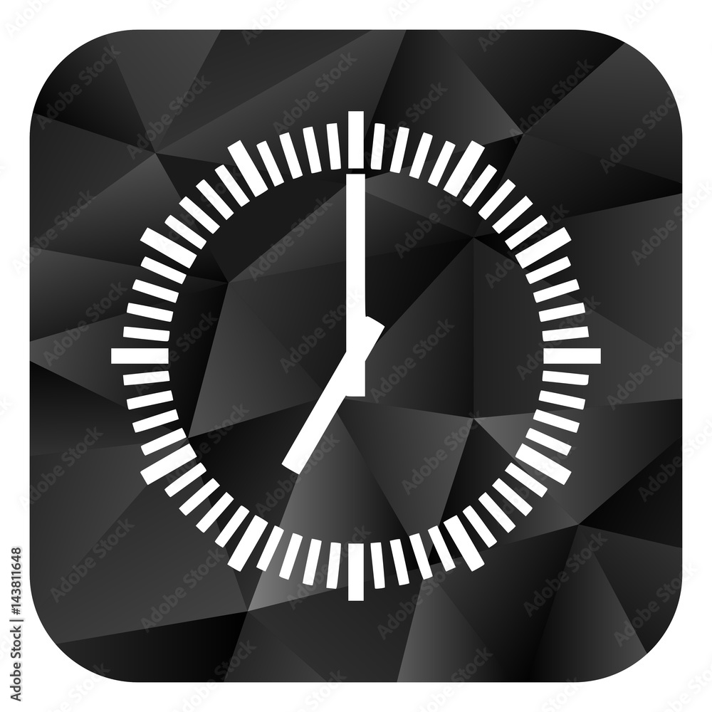 Time black color web modern brillant design square internet icon on ...