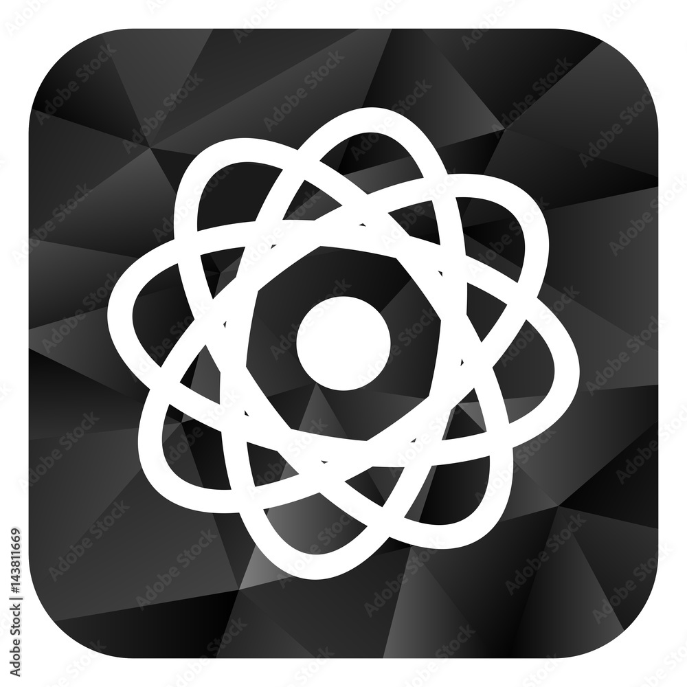 Atom black color web modern brillant design square internet icon on ...