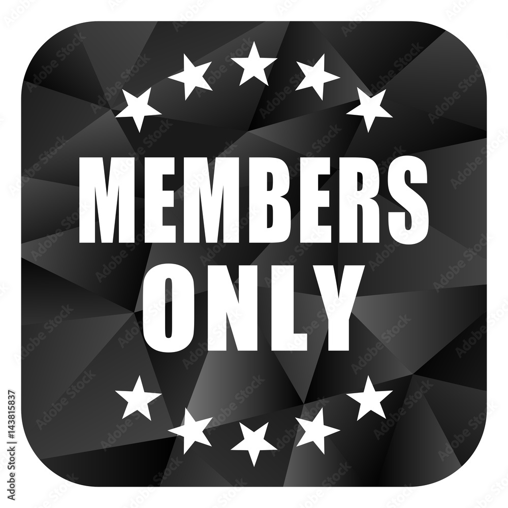 Members only black color web modern brillant design square internet ...
