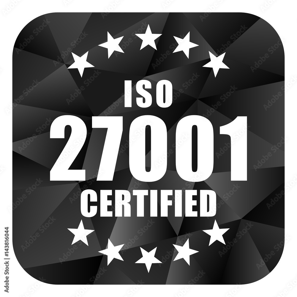 Iso 27001 black color web modern brillant design square internet icon ...