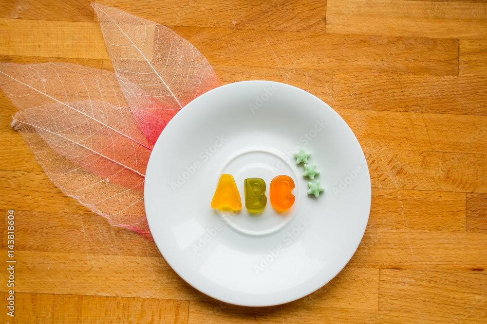 gummy abc letters. sweet tasty alphabet. dessert for learning. kids ...