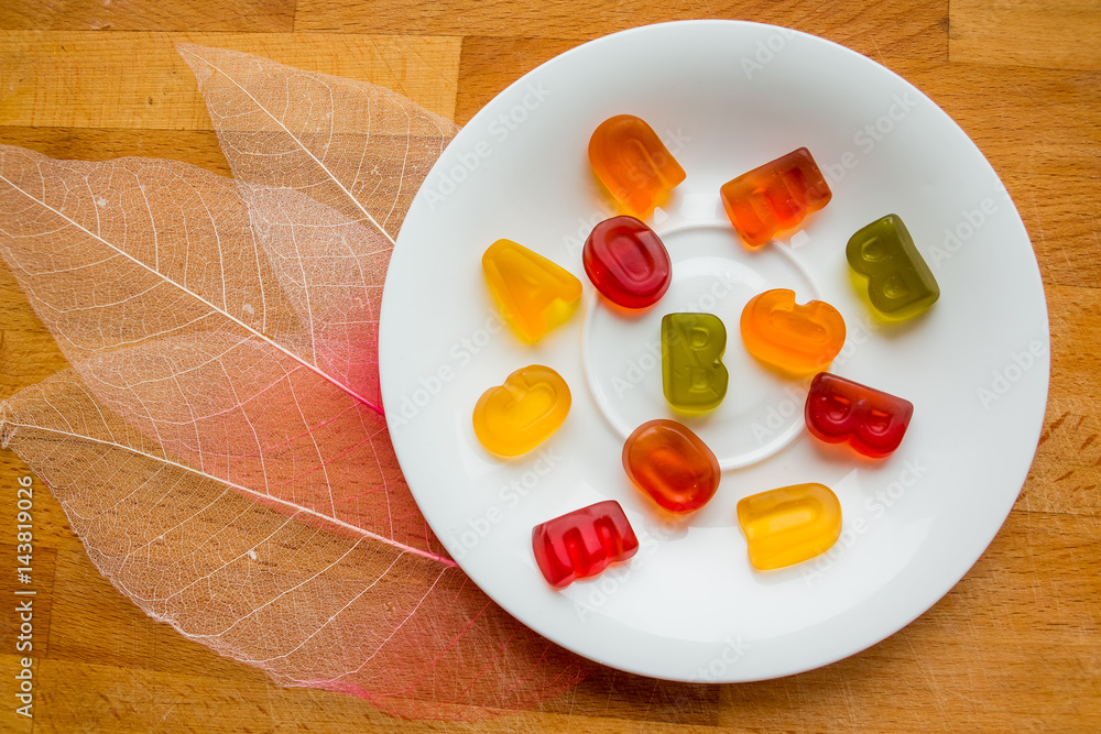 gummy abc letters. sweet tasty alphabet. dessert for learning. kids ...