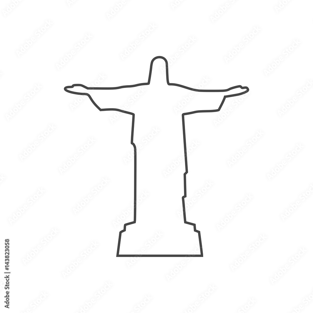 Jesus Christ Monument In Brazil icon - Illustration Stock Vector ...