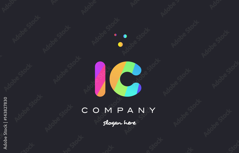 ic i c colored rainbow creative colors alphabet letter logo icon Stock ...
