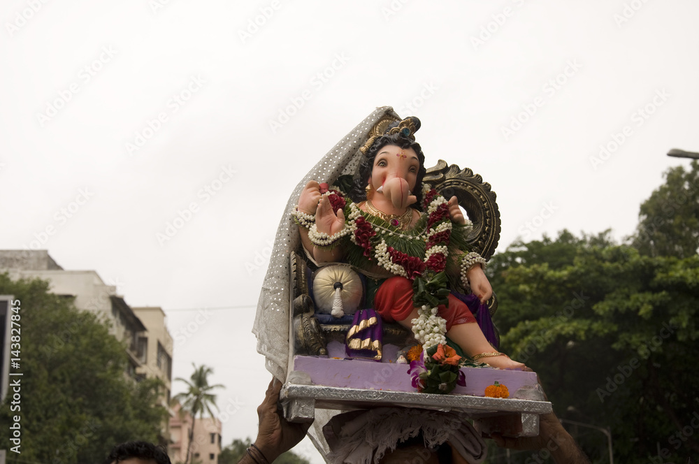 Lord Ganesha Procession Seven Stock Photo | Adobe Stock
