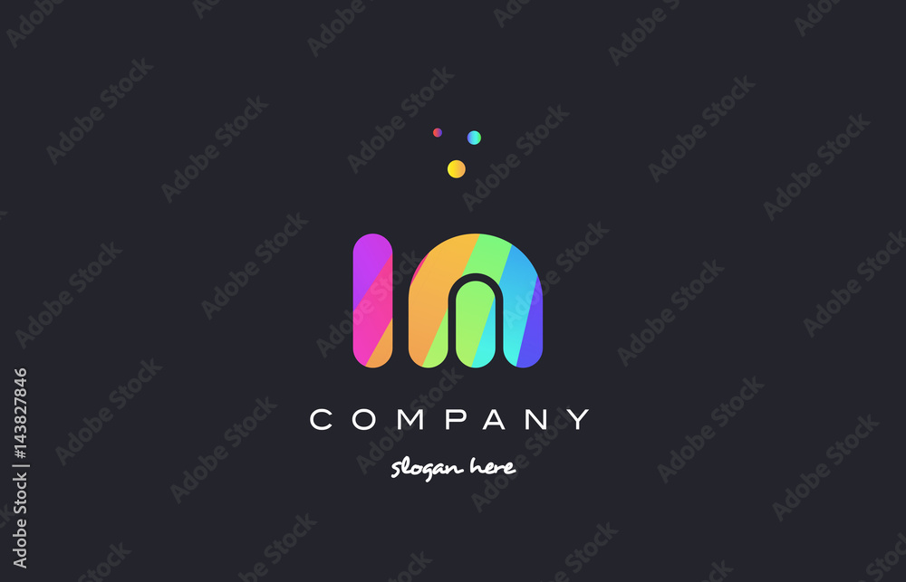 im i m colored rainbow creative colors alphabet letter logo icon Stock ...