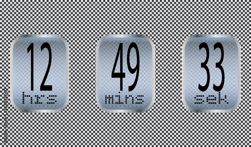 Transparent vector countdown timer isolated on transparent background ...