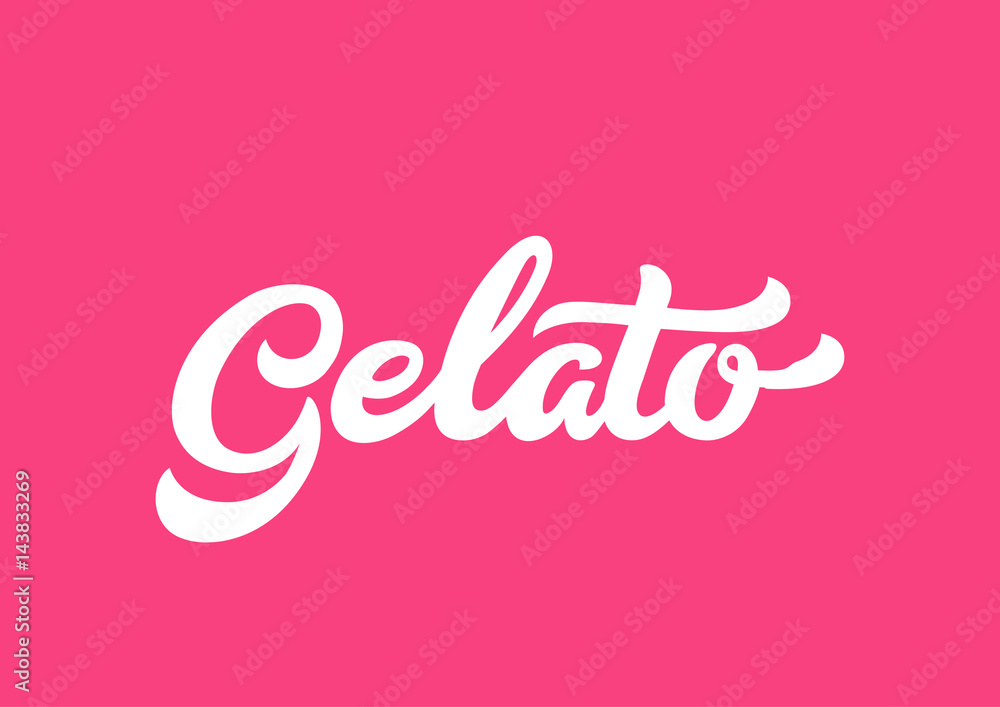 Gelato calligraphic text logo vector Lettering composition Stock Vector ...