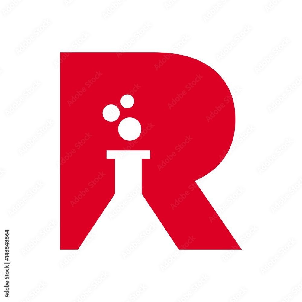 letter R logo vector. erlenmeyer logo vector. Stock Vector | Adobe Stock