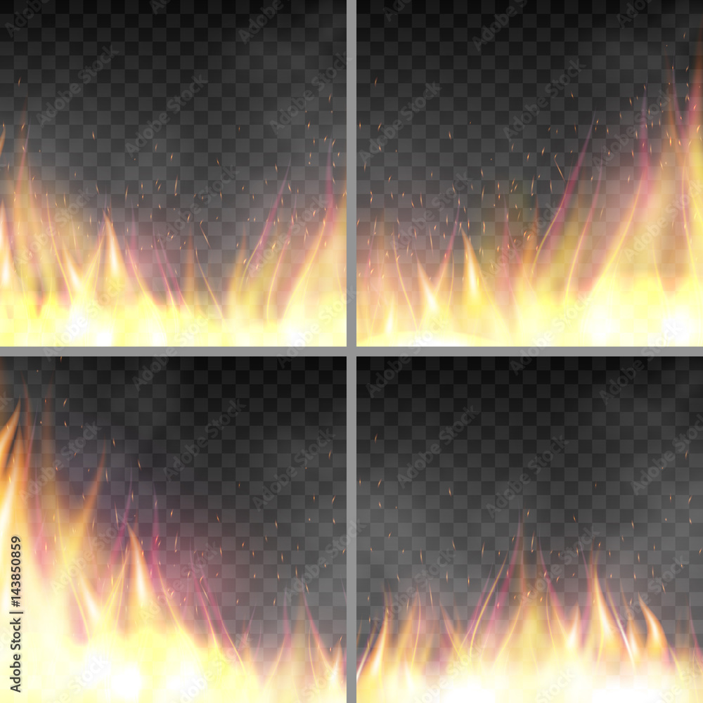 Set of design template with flame. Fiery design banners templates ...