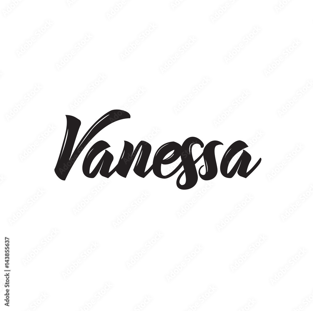 vanessa, text design. Vector calligraphy. Typography poster. Stock ...