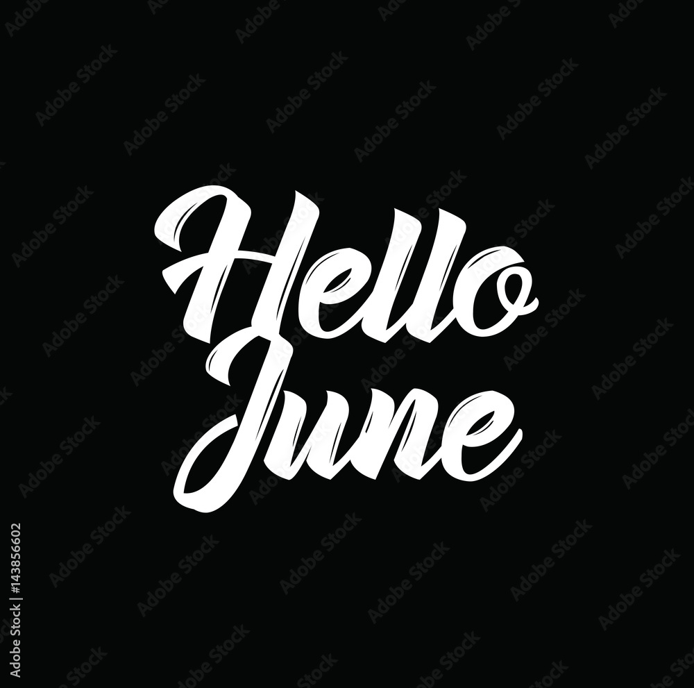 hello june, text design. Vector calligraphy. Typography poster. Stock Vector | Adobe Stock