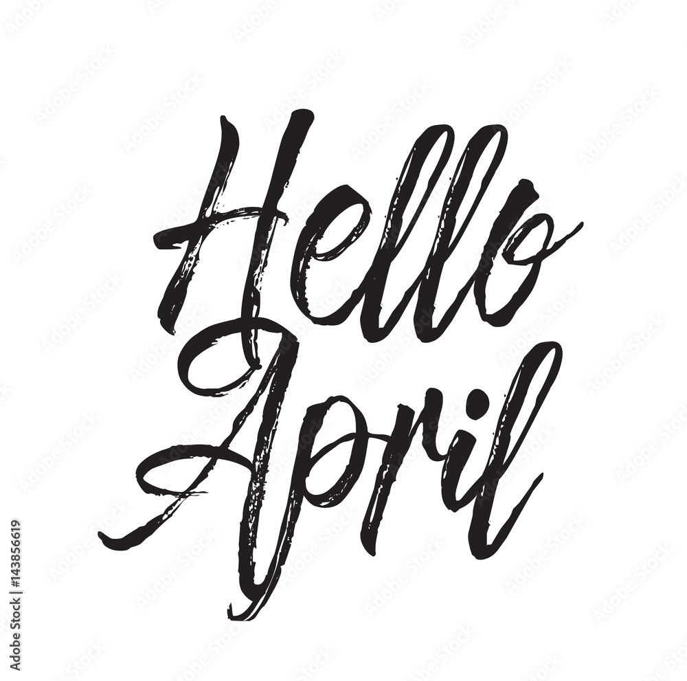 hello april, text design. Vector calligraphy. Typography poster. Stock ...