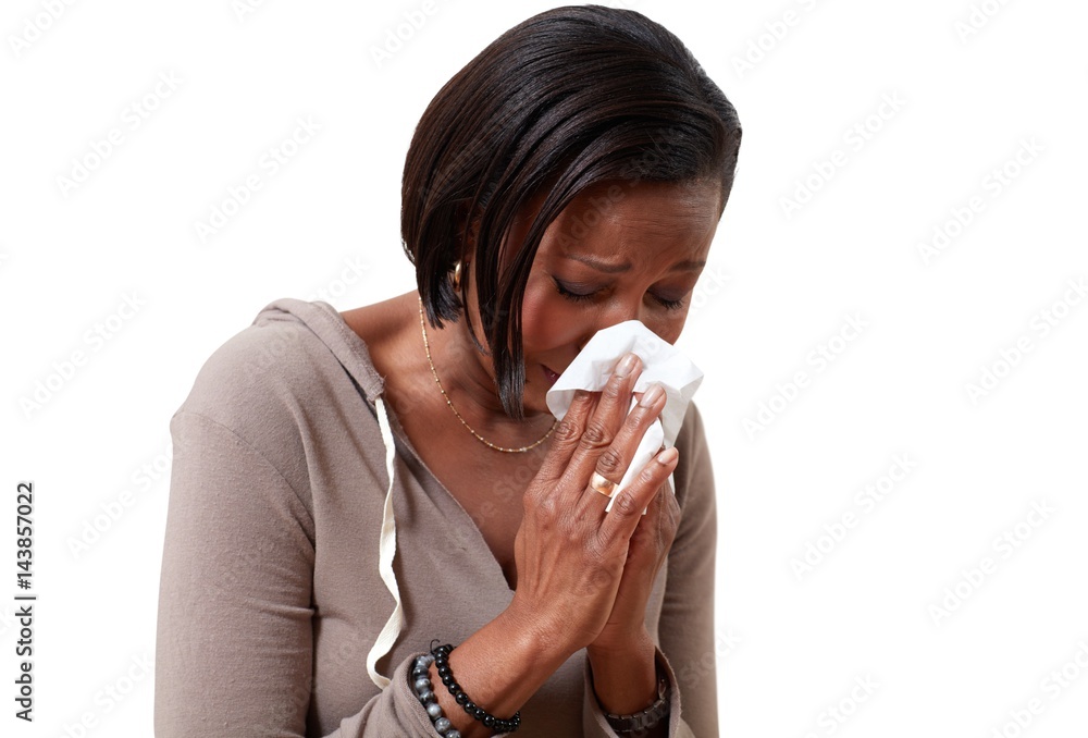 Sneezing black women Stock Photo | Adobe Stock