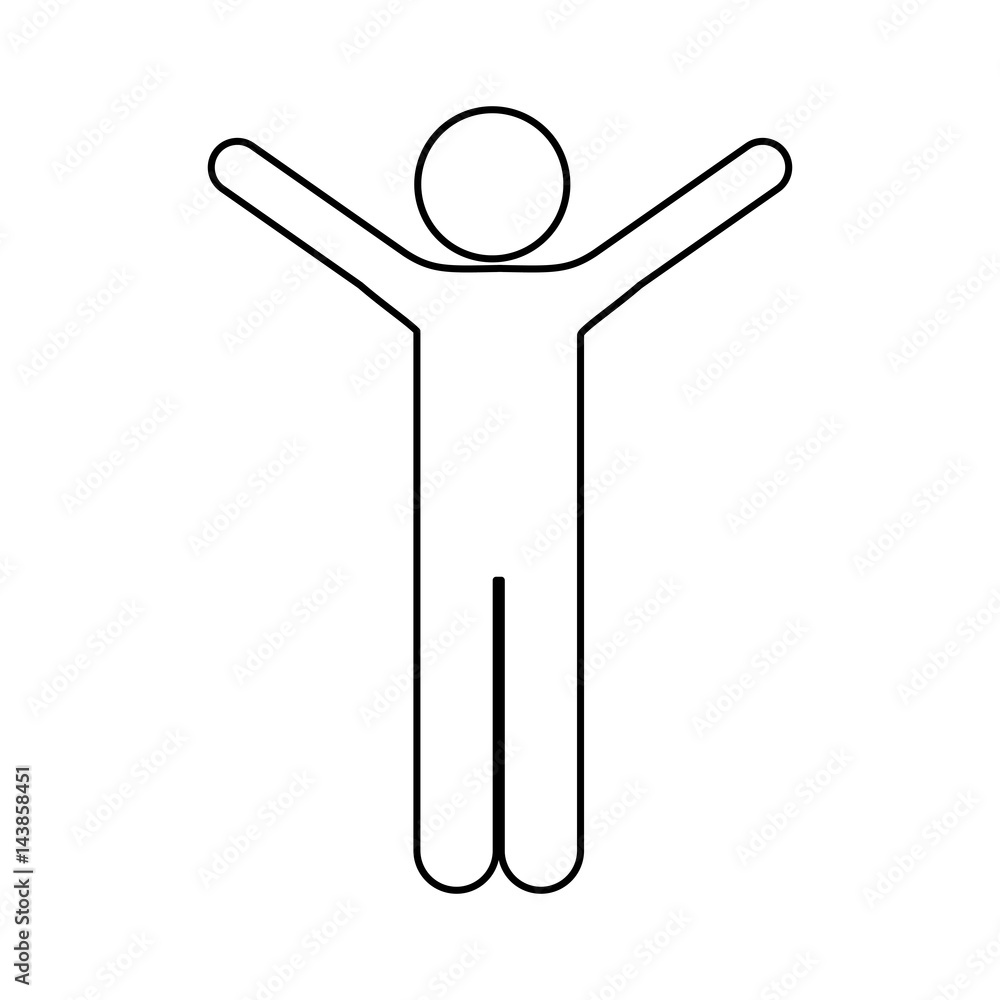 silhouette pictogram male with open arms vector illustration Stock ...