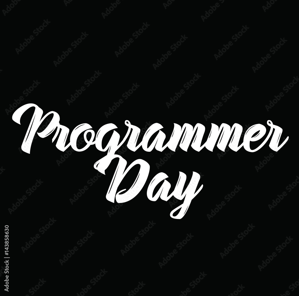 programmer day, text design. Vector calligraphy. Typography poster ...