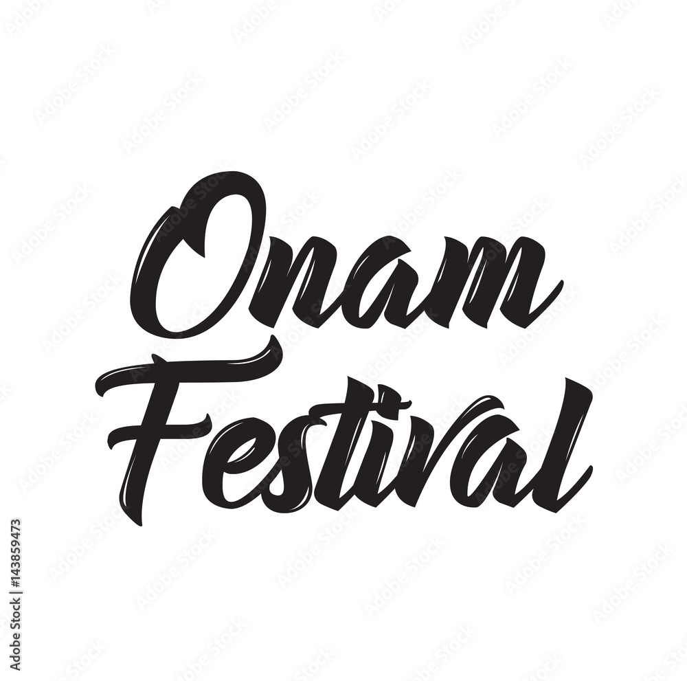 onam festival, text design. Vector calligraphy. Typography poster ...