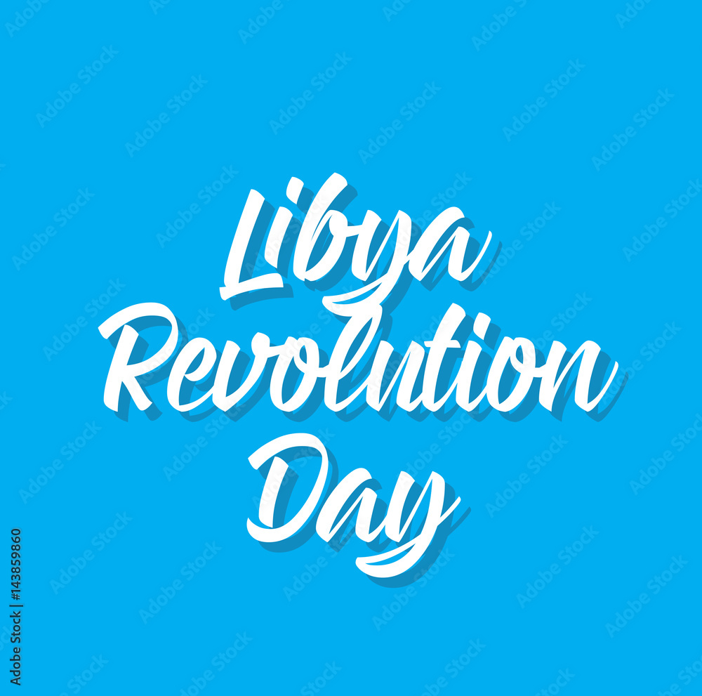 libya revolution day, text design. Vector calligraphy. Typography ...