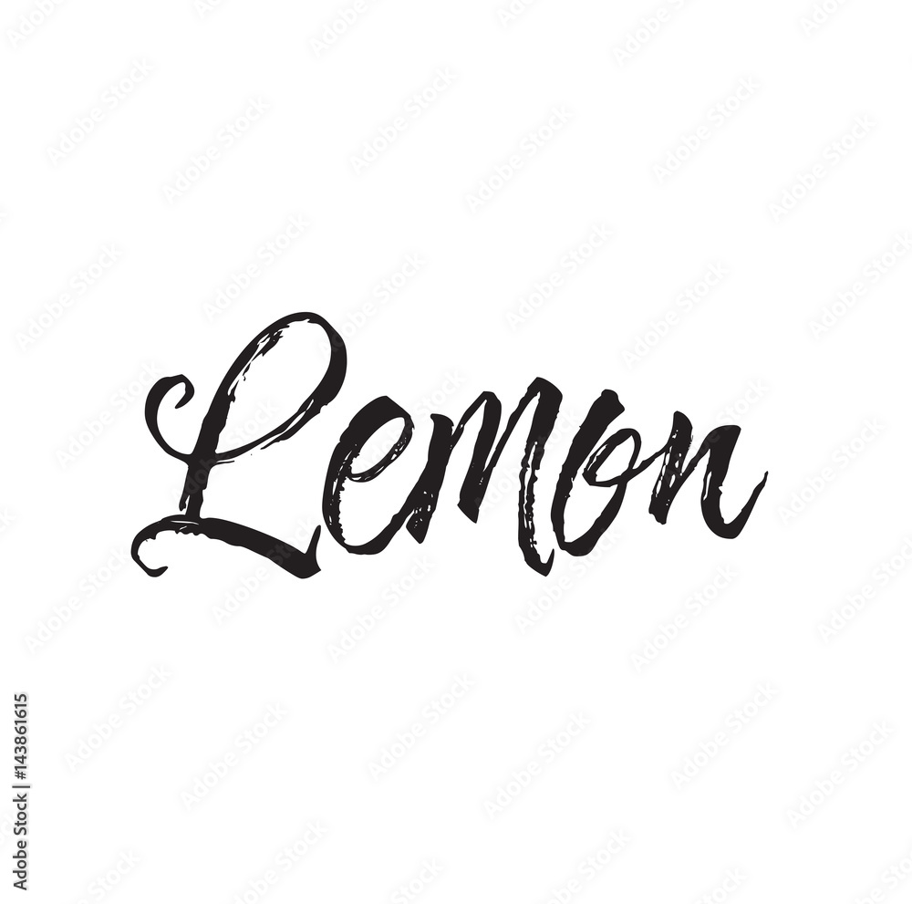 lemon, text design. Vector calligraphy. Typography poster. Stock Vector ...